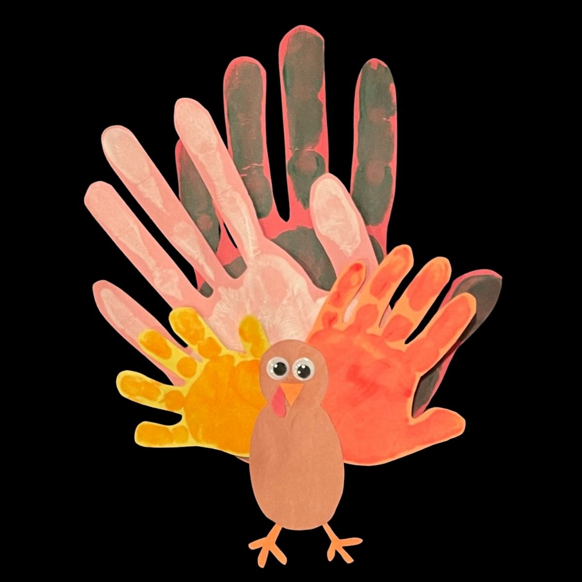 Family Handprint Turkey Thanksgiving Craft - Blessed By Motherhood